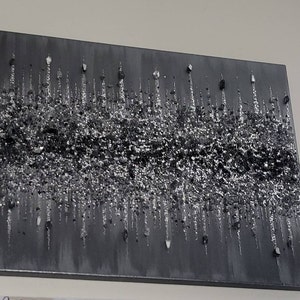 Glitter Glass Painting Glitter Painting Silver Glitter Art | Etsy