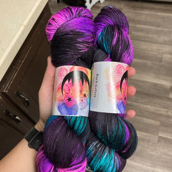 Dark Galaxy | MADE TO ORDER | Hand Dyed Yarn, Indie Dyed Yarn, Sock ...