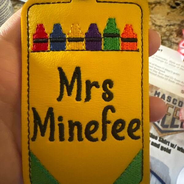 Personalized Crayon ID Badge Holder Pencil Employee ID Holder Teacher ...