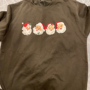 Retro Cheerful Santa Tshirt, Santa Merry Christmas Shirt, Vintage Santa ...