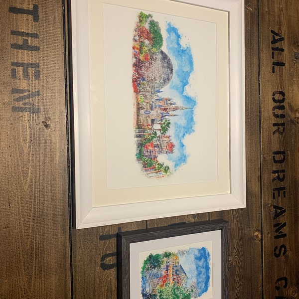 Disney Prints, Walt Disney World Prints, Four Parks Watercolour Print ...