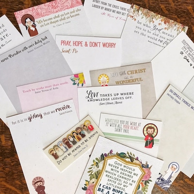 Set of 14 Assorted Saint Note Cards and Saint Patterned Envelopes ...