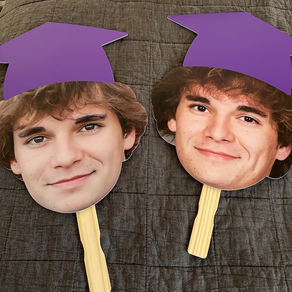 Graduation 2026 Big Heads on a Stick, Face on a Stick, Graduation Fan ...