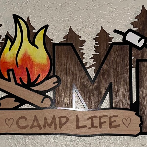 Camping Bonfire Sign - Easy Finish - Laser Cut File - Glowforge and All ...