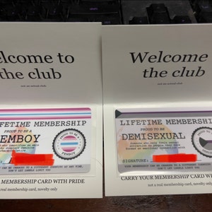 GAY Lifetime Membership Card Gay Pride Card LGBT Identity - Etsy