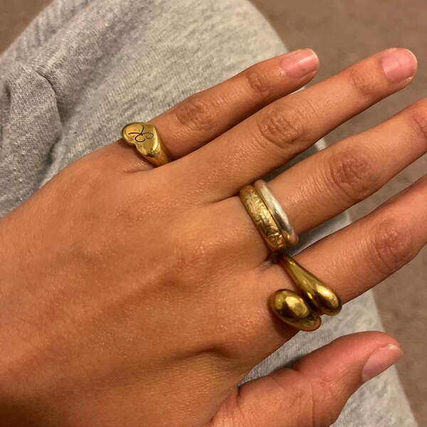 14k Gold Filled Ring, Gold Ring, Thick Gold Ring, Gold Stack Ring ...