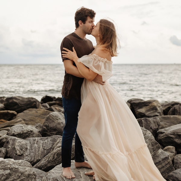 Pre-order: the Show off Those Shoulders Gown in Chiffon - Etsy