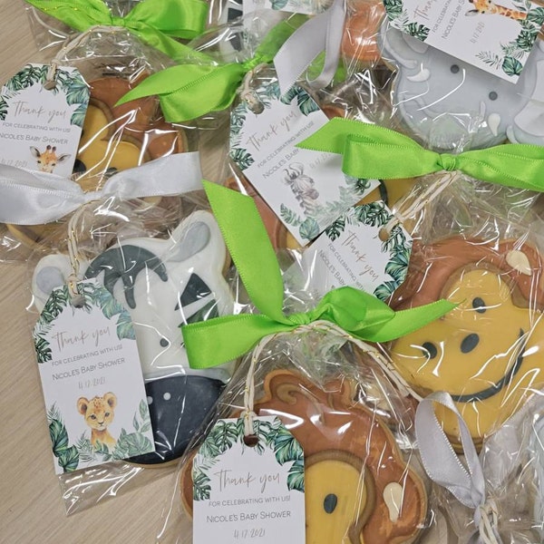 Editable Jungle Thank You Party Tags, Birthday Favor Gift Tags, Wild ...