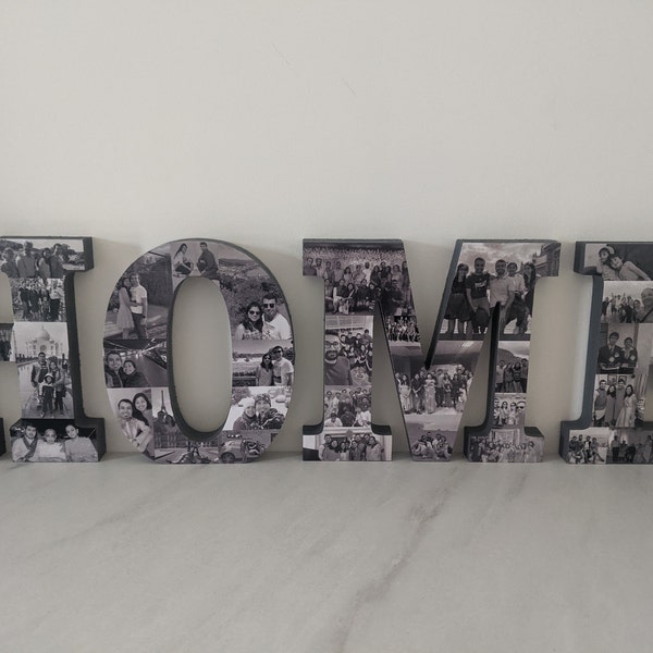 Personalised Photo Initials, Personalised Handmade Wooden Letters (15cm ...