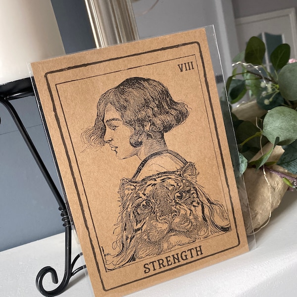 Strength Tarot Card Art Print - Etsy UK