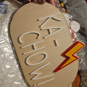 Wooden 'ka-chow' Sign | Cars Fans | Toddler Room Sign | Boys Room ...