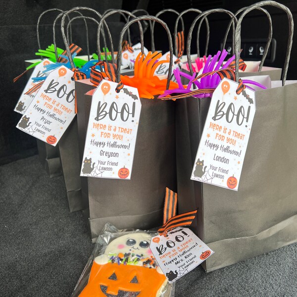 Halloween Favor Tags, Boo Gift Tags, Trick or Treat Favor Tags, Treat ...