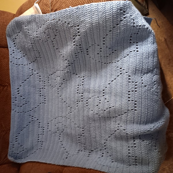 Littlefoot Blanket | Filet Crochet Blanket Pattern | Baby Blanket ...