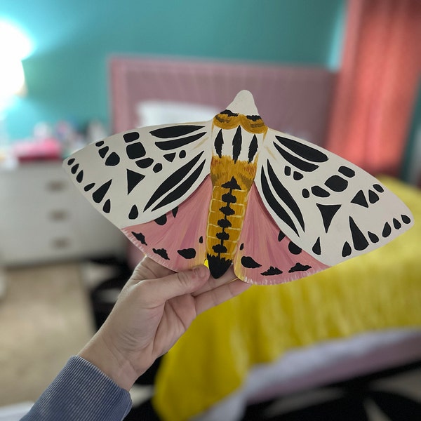 White Luna Moth Print Wood Cutout | Wall Art | Cottage Core and Boho ...