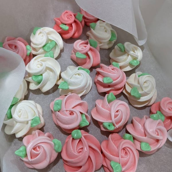 Rose Meringue Cookies - Small Batch - Packaged in Bulk - Made to Order ...