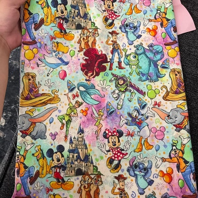 Mickey Fabric, DISNEY WORLD Fabric, Disney Castle Fabric, Remnant, Fat ...