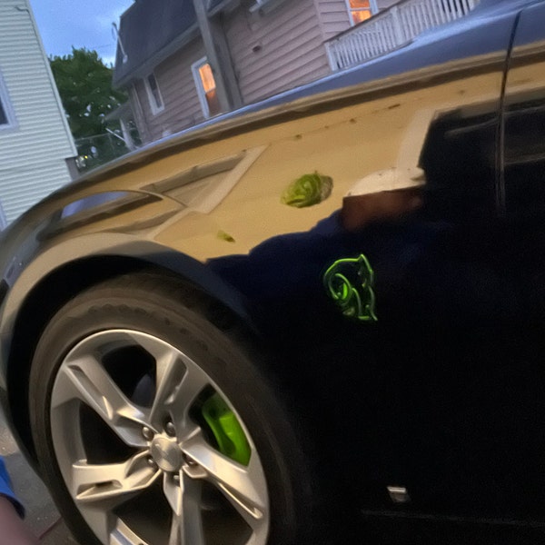 Car Fender Emblems/badges Black ANGRY COYOTE W/ Red Eyes and Number ...