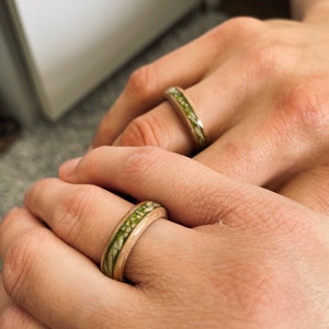 Wood Nature Wedding Rings, Engagement Flower Ring, Light Women Wooden ...