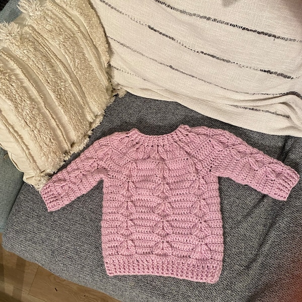 Crochet PATTERN - Magnolia Sweater (child Sizes 6-12m up to 9-10years ...