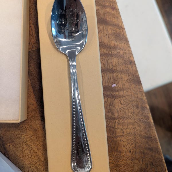 Hand Stamped Grandpa's Ice Cream Spoon - Personalized Gift for Grandpa ...