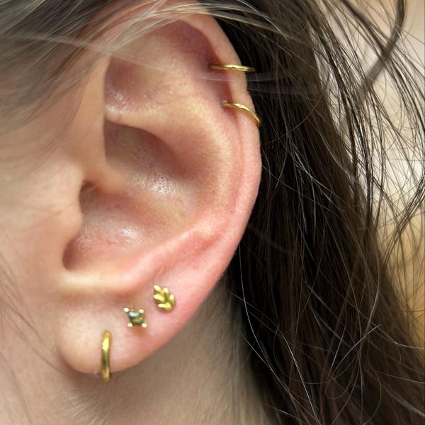 Teardrop Threadless Titanium Stud – Hypoallergenic Flat Back Earring ...