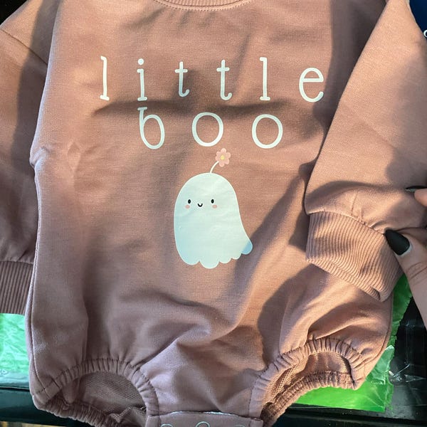 Little Boo Baby Romper, Bubble Romper, Toddler Baby Halloween Bodysuit ...