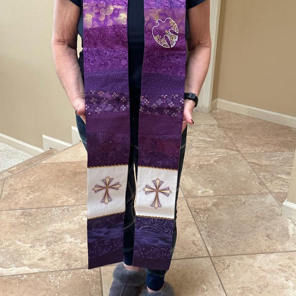 White Stained Glass Communion Stole - Etsy