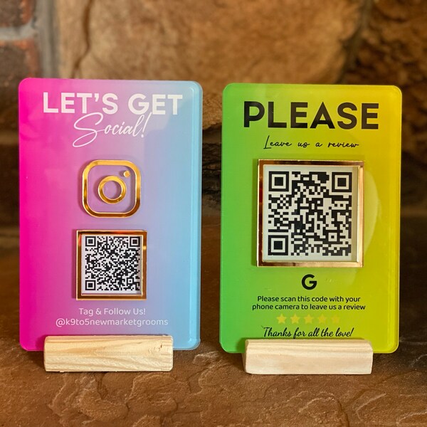 Social Media QR Code Sign | Mini QR Code Sign | Beauty Sign| Business ...