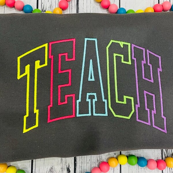 Chenille Yarn Script Font Applique Embroidery Seven Sizes 2, 3, 4, 5, 6 ...