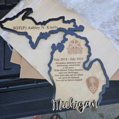 Mountain Scene Layered Wood Plaque Military Gift Award First Responder ...