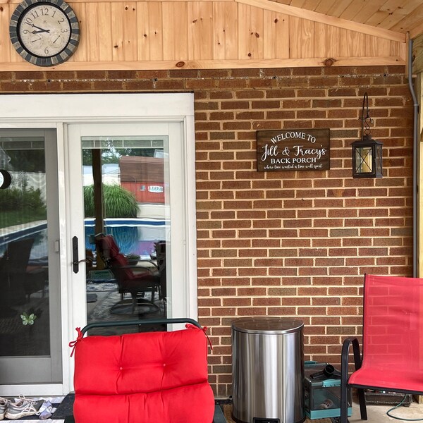 Custom Porch Sign With Last Name, Personalized Outdoor Home Decor, Time ...