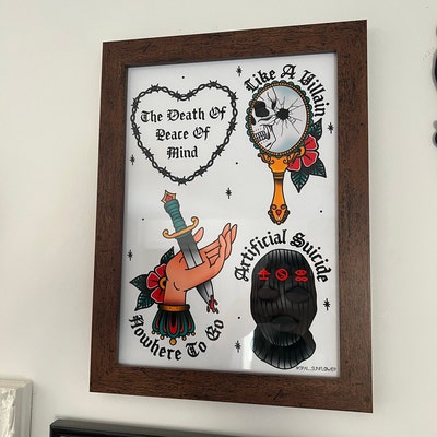 Horror Traditional Tattoo Flash Sheet Print Tattoo Flash - Etsy