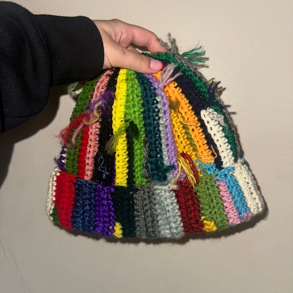 Crochet Scrap Beanie - Handmade Beanie - Etsy