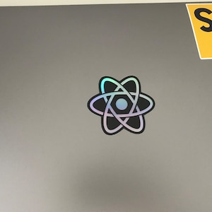 Holographic React Sticker - Etsy