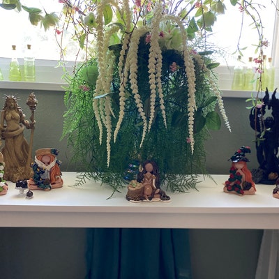 Hecate Triple Moon Goddess Crystal Statue Polymer Clay Figurine Doll ...