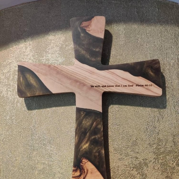 Custom Made Resin&olive Wood Wall Cross,wooden Crucifix,epoxy and Olive ...