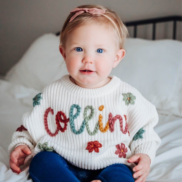Personalized Baby Sweater, Rainbow Baby, Baby Name Sweater, Rainbow ...