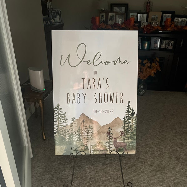 Mountain Welcome Sign Poster, Shower Welcome Sign, Forest Welcome Sign ...