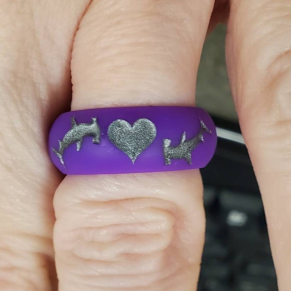 Personalized Engraved Silicone Ring 8MM - Wedding Band for Men and ...