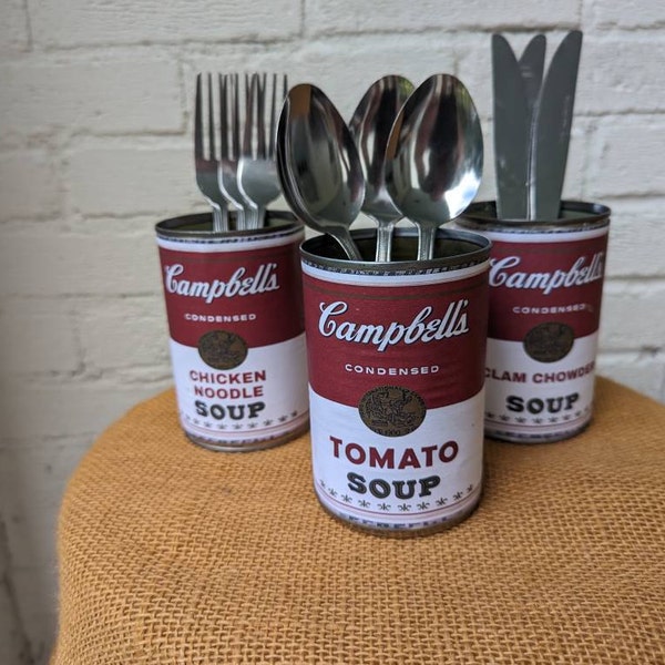 Campbells Soup Tin Can Labels Set of 5 Printable Digital Red Soup Tin ...