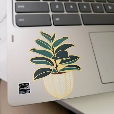 Rubber Tree Sticker Plant Lover Sticker Metallic Die Cut - Etsy