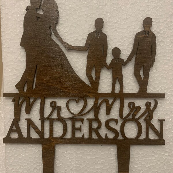 Family Cake Topper With Kids, Family Wedding Cake Toppers, Cake Topper ...
