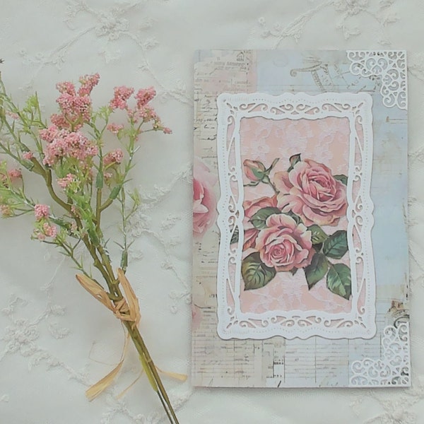 Vintage Roses - Paper Pack Includes: 12 Full Pages 8.5x11 Inches, Pink ...