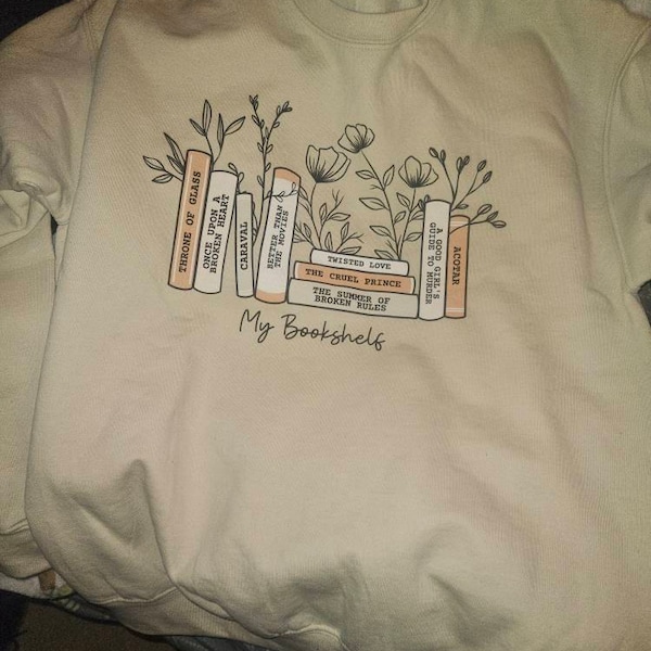 Custom Bookshelf Sweatshirt, Book Lover Crewneck, Personalized Book ...