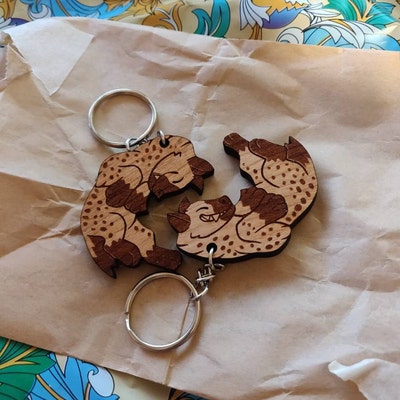 Hyena Interlocking Couple Keychains Friendship or Relationship Matching ...