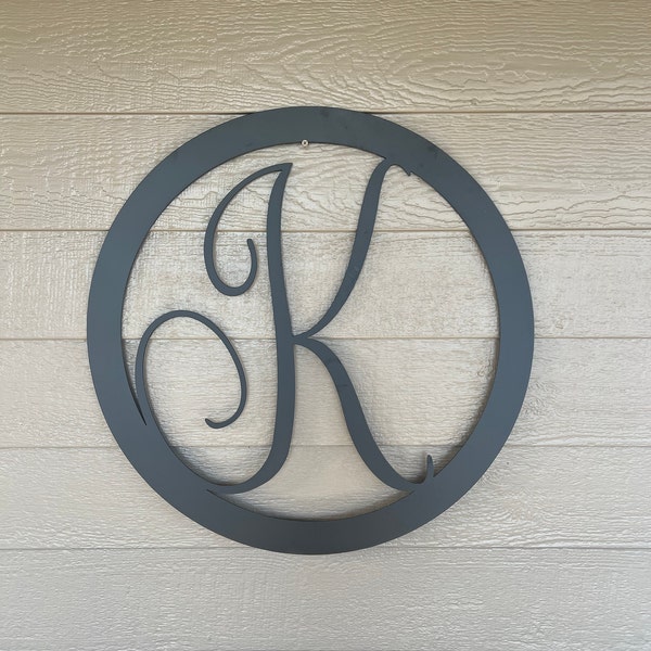 20 Inch Metal Circle Monogram Metal Sign 20 Inch-round Monogram Metal ...