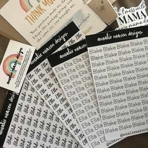 Custom Name Stickers Planner and Journal Sticker Set Handwritten Script ...