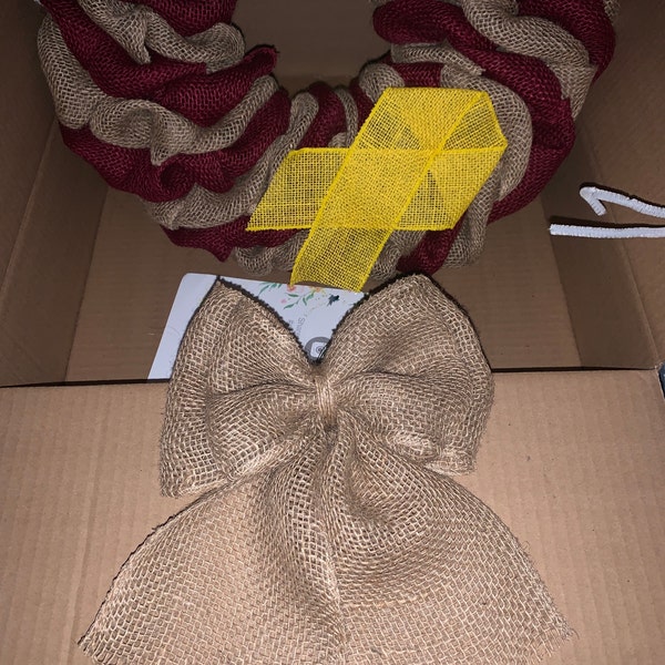 Natural Burlap Bow: Farmhouse Decor (8" W) - Etsy