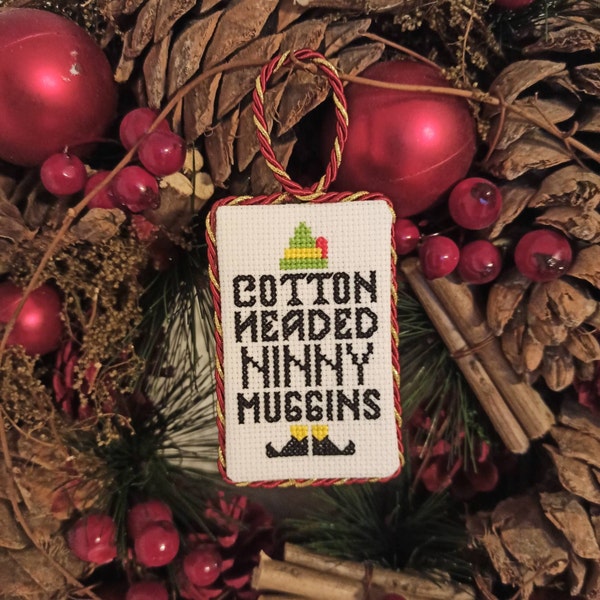 Buddy the Elf Cotton Headed Ninny Muggins Christmas Ornament Cross ...