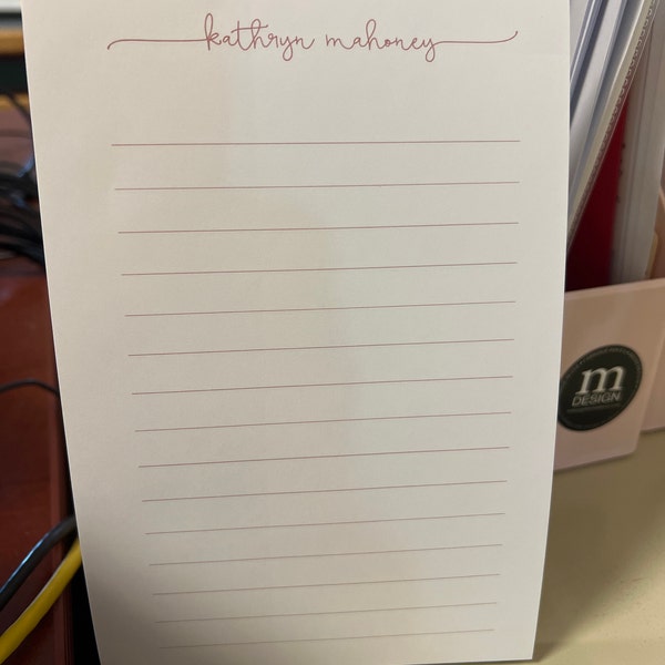 Personalized Script Notepad, Simple and Elegant Notepad, Personalized ...